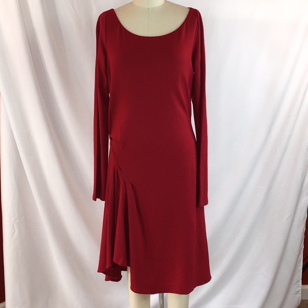 Max Mara Red Knit Midi With Detailing - Gem